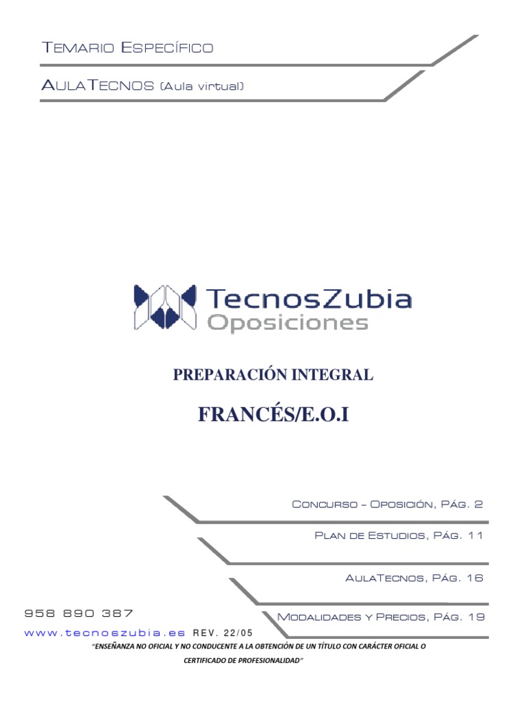 Dossier-Informativo-Francés-EOI-Secundaria-2022 | PDF | Francia | Plan de estudios