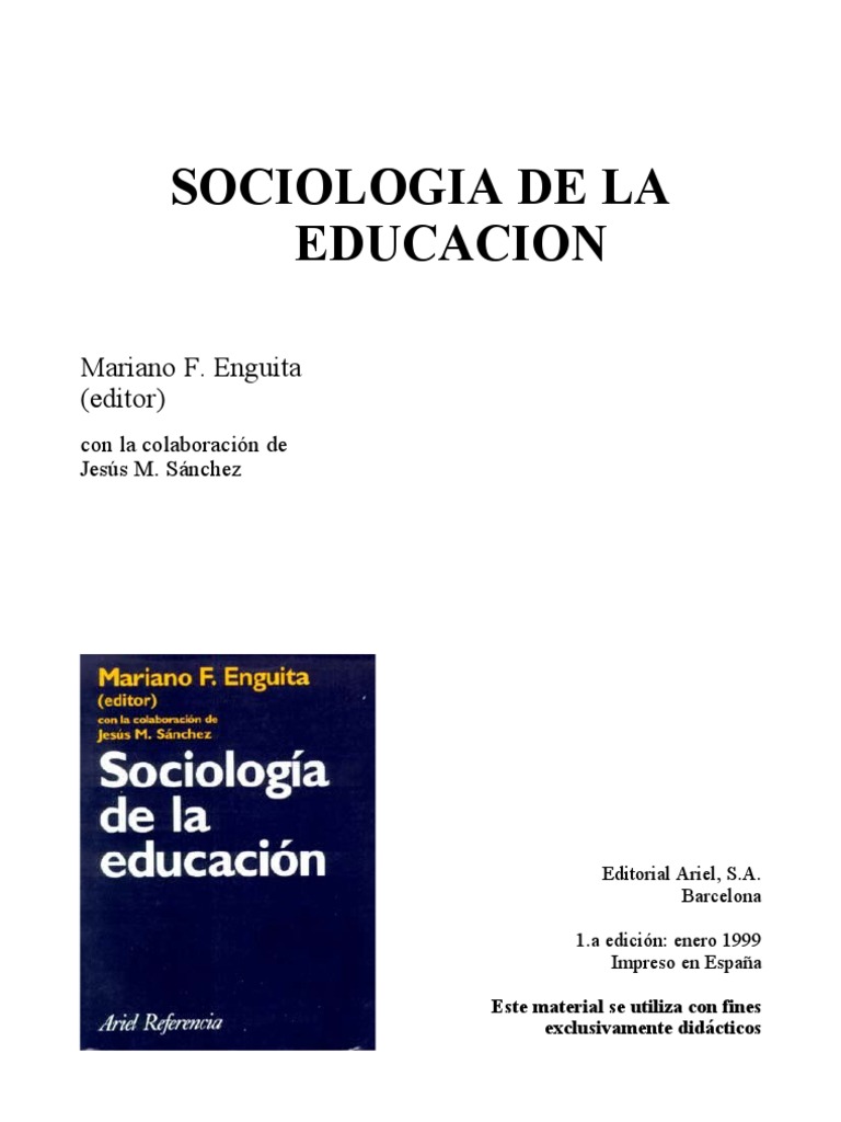 Sociología de la Educación: Clásicos y Economía | PDF | Etiqueta ...