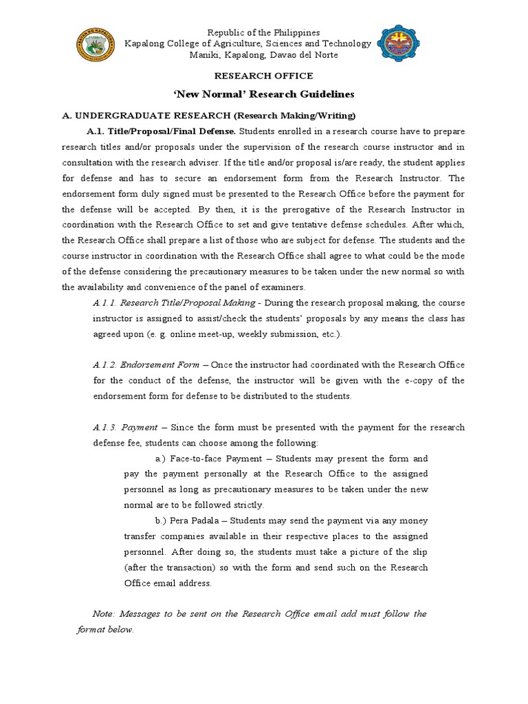 Research Guideline in The New Normal | PDF | Science