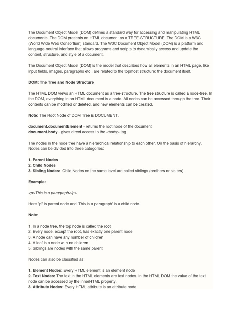 The Document Object Model | PDF | Document Object Model | Web Development