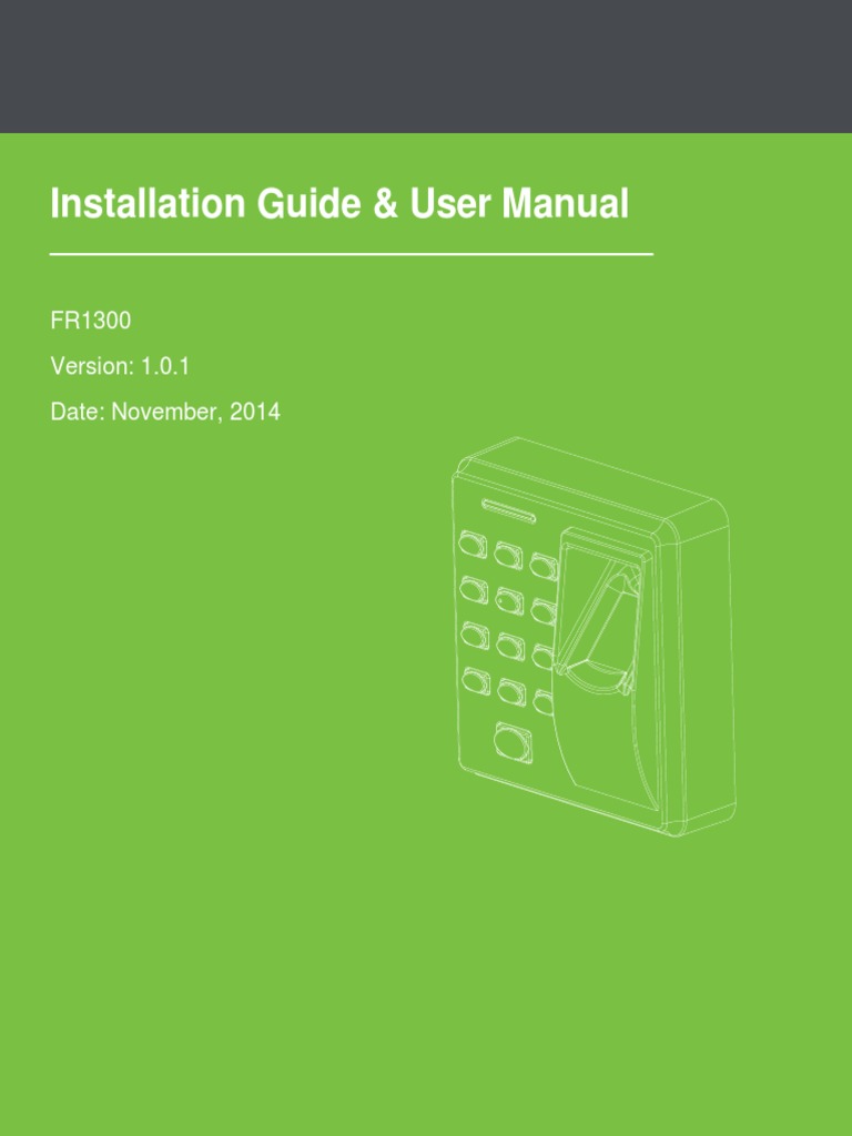 FR1300 User Manual & Installation Guide | PDF | Authentication | Access ...