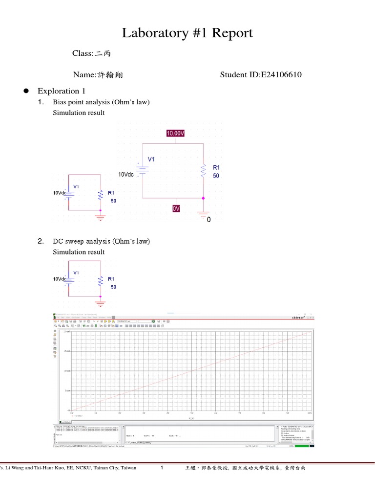 Exploring Circuit Simulation Tools: A Student's First Laboratory Report ...