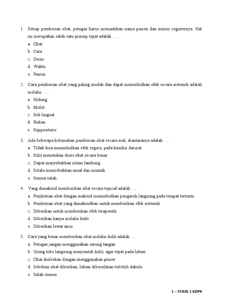 Stase 1 - KDPK | PDF