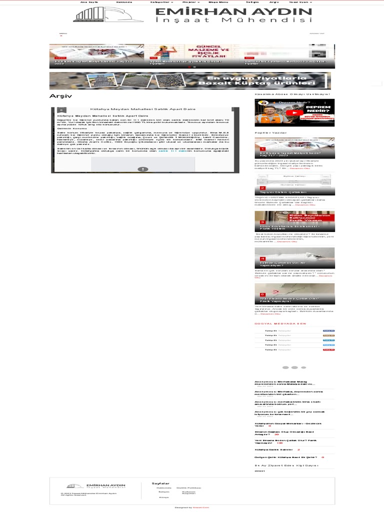 Arşiv - İnşaat Mühendisi Emirhan Aydın PDF | PDF