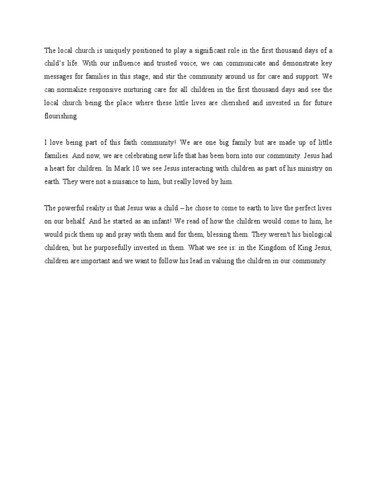 Baby Dedication Ceremony Script | PDF | Self-Improvement | Wellness