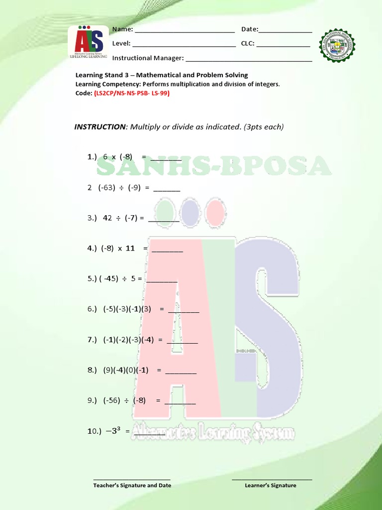 NEW Learning Strand 3 MATH | PDF | Mathematics | Elementary Mathematics