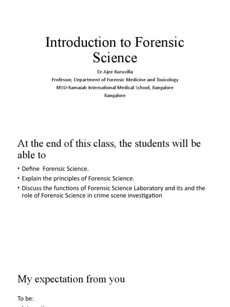 1.1 Intro to Forensic Science | PDF | Forensic Science | Crime & Violence