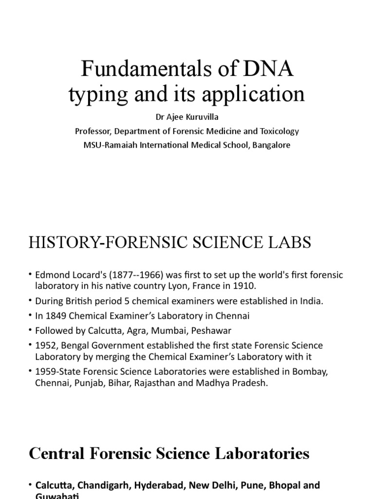 1.2 S-Fundamentals of DNA Typing and Its Application | PDF