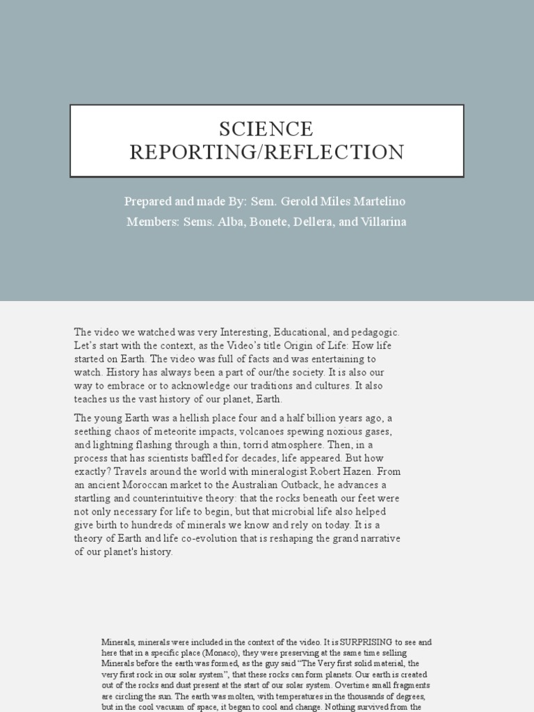 Science Reporting | PDF | Life | Earth