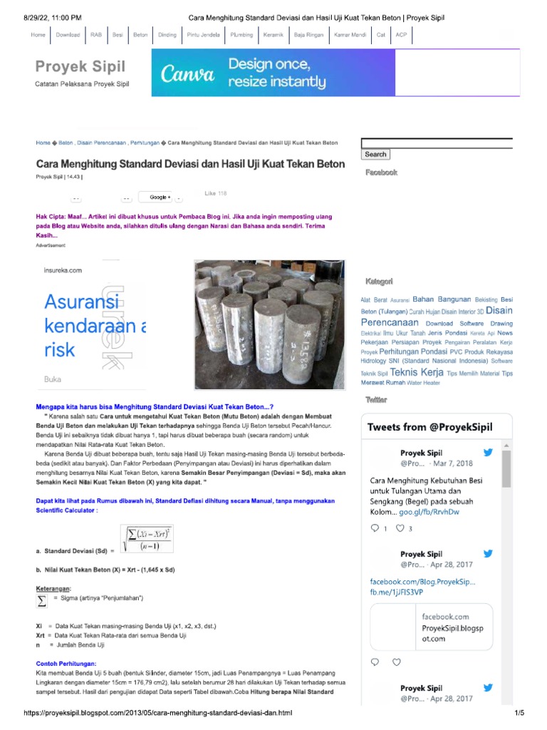 Cara Perhitungan Standar Deviasi | PDF