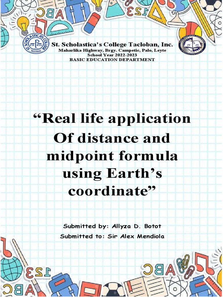 Real Life Application of Distance and Midpoint Formula Botor | PDF