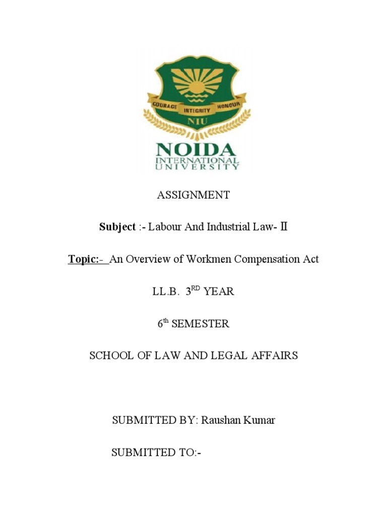 An Overview of Workmen Compensation Act | PDF | Workers' Compensation ...