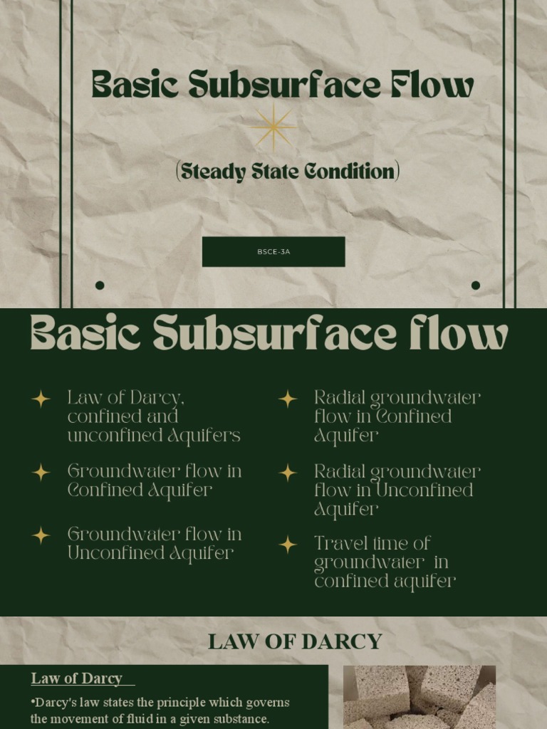 Basic Subsurface Flow Pdf Aquifer Groundwater