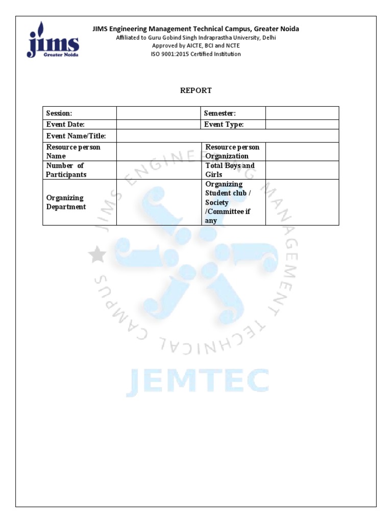 JEMTEC NAAC Report Format Guide | PDF