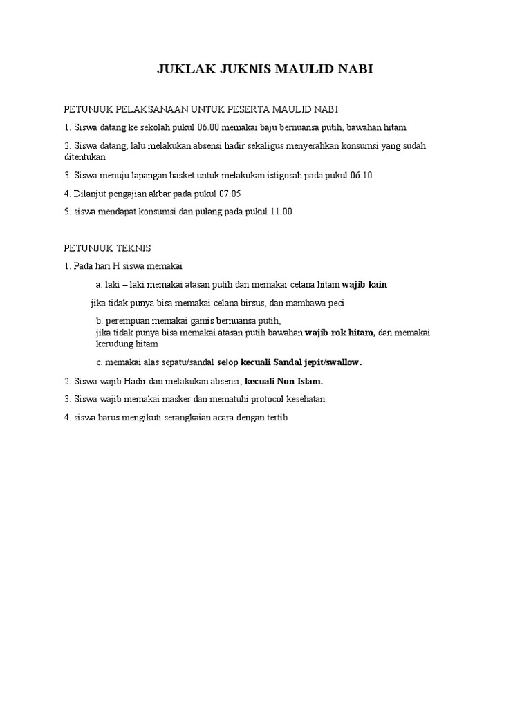 JUKLAK JUKNIS MAULID NABI | PDF