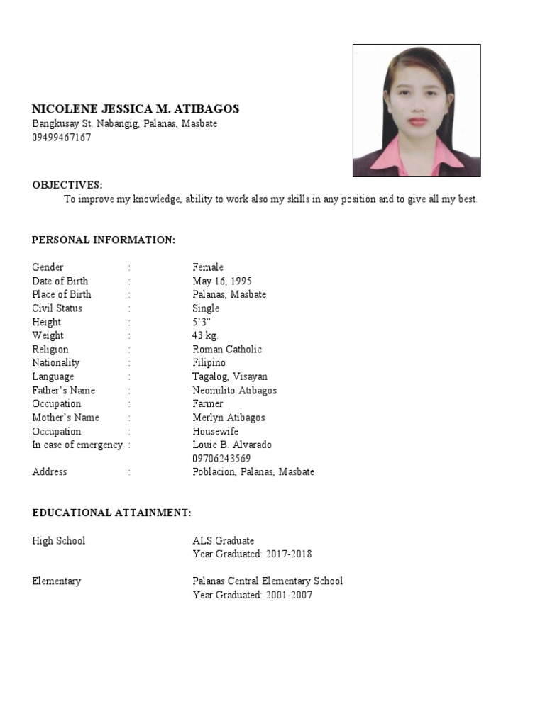 Nicolene Jessica M Resume | PDF