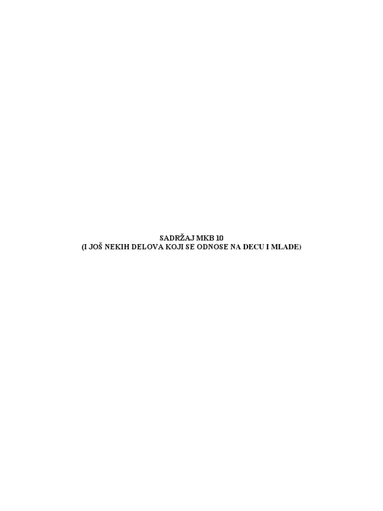 Klasifikacija MKB 10 | PDF