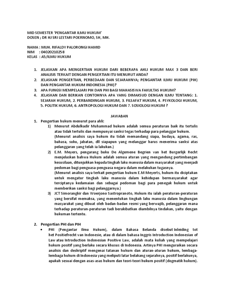 MID SEMESTER PIH Muh. RIfaldy PDF | PDF
