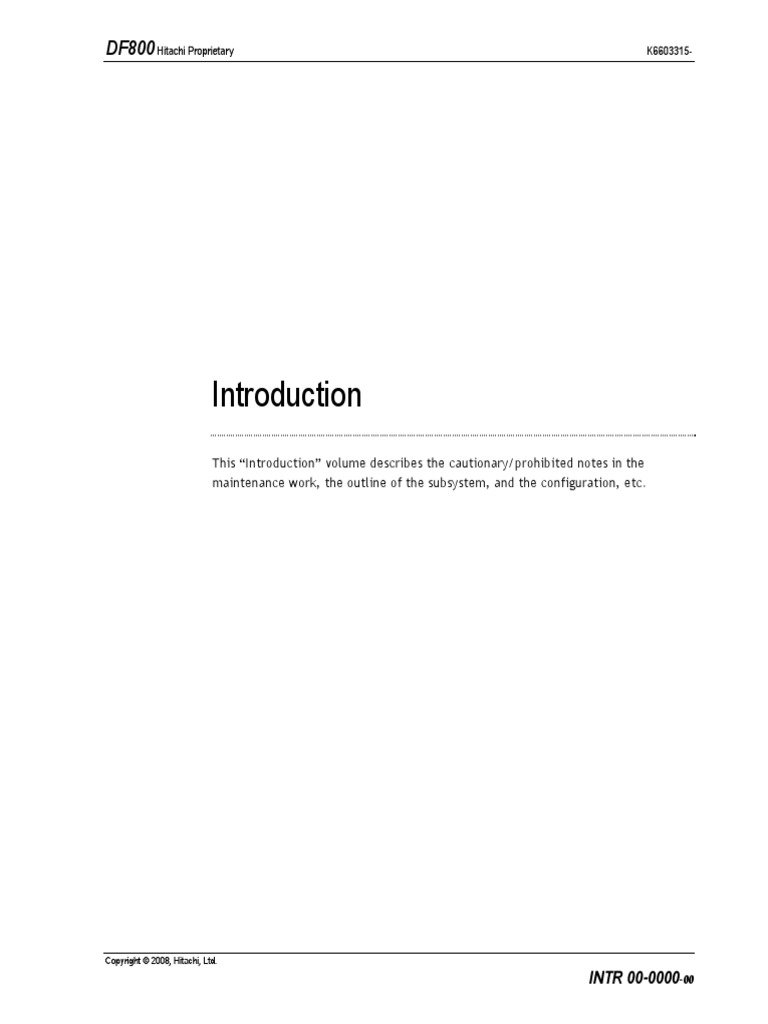 HDS DF800 Maintenance Manual Intro | PDF | Computer Data Storage | Hard Disk Drive