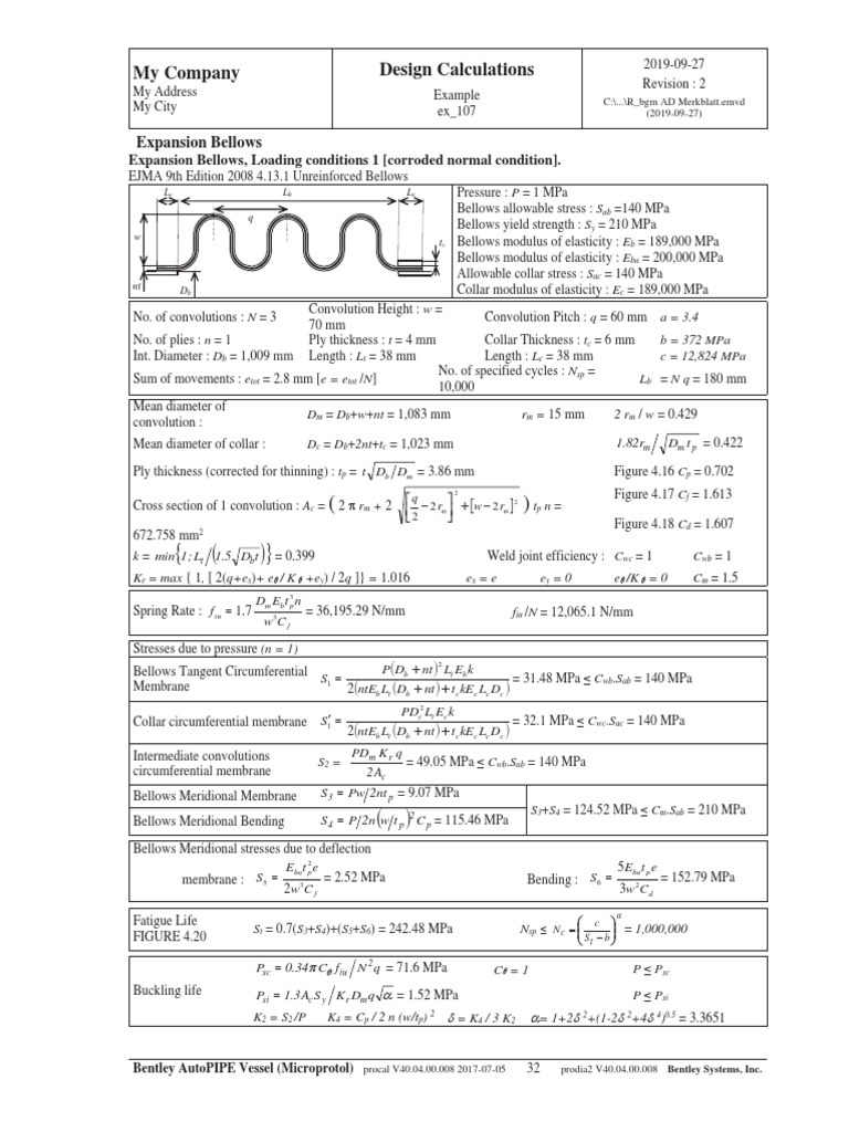 Bellow As Per EJMA - 1 | PDF | Pascal (Unit) | Materials Science
