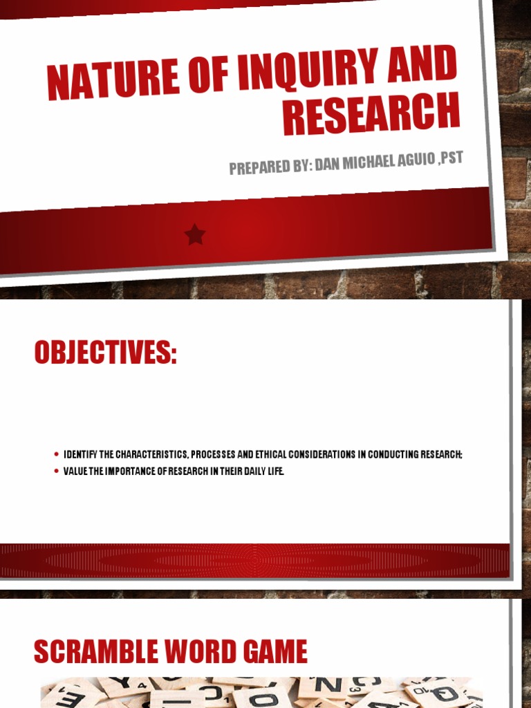 Nature of Inquiry and Research | PDF | Scientific Method | Inquiry Based Learning