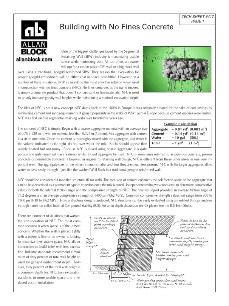 Building With No Fines Concrete A | PDF | Concrete | Wall