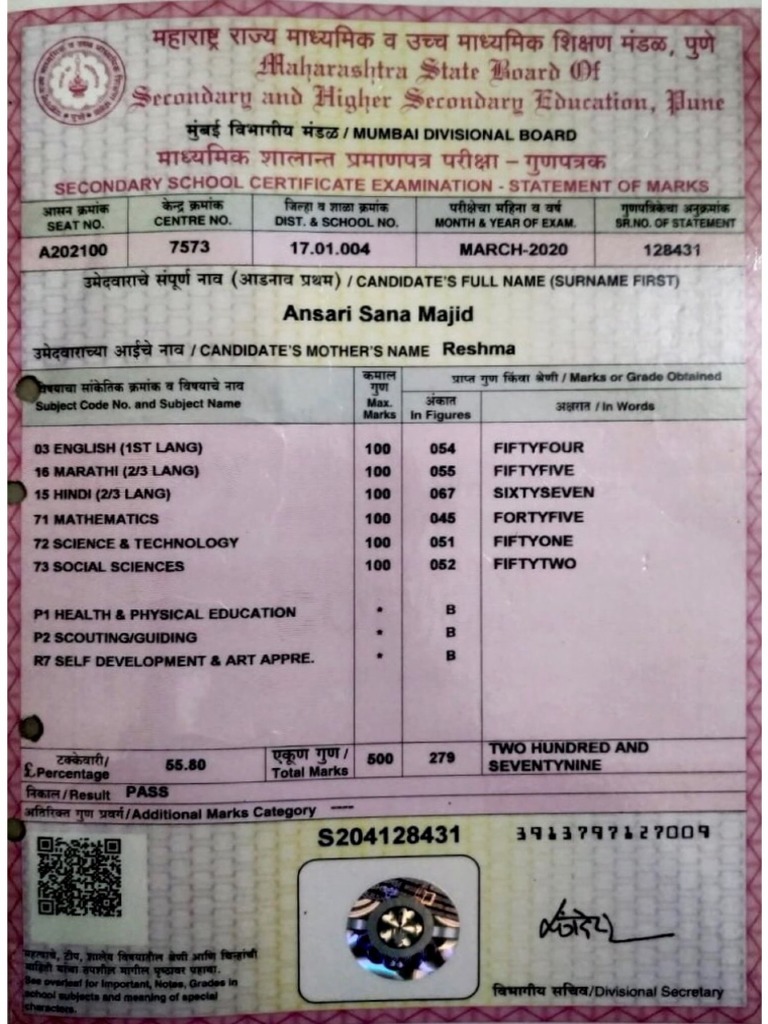 10th Class Sanad Certificate Details | PDF