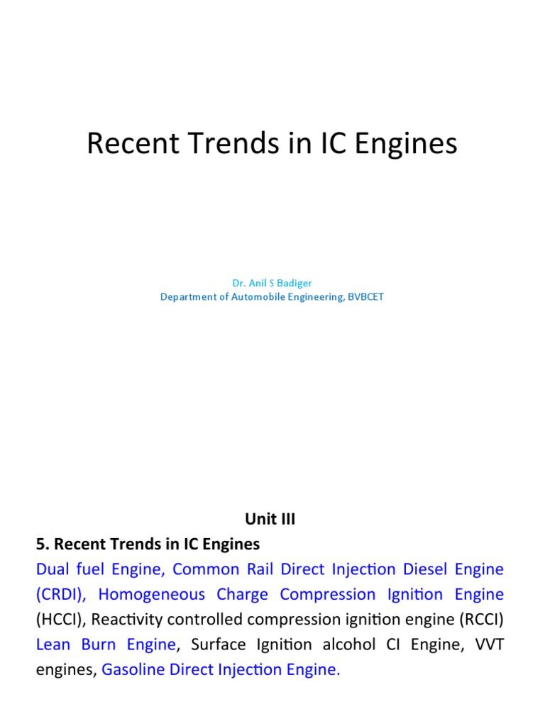 Reference - Chapter - 5 - Recent Trends in IC Engines | PDF | Internal ...
