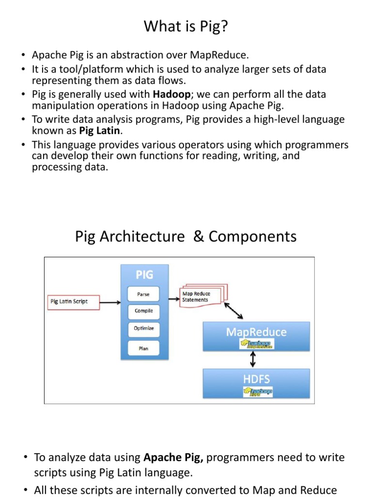 Unit IV - Pig PDF | PDF | Apache Hadoop | Information Technology Management