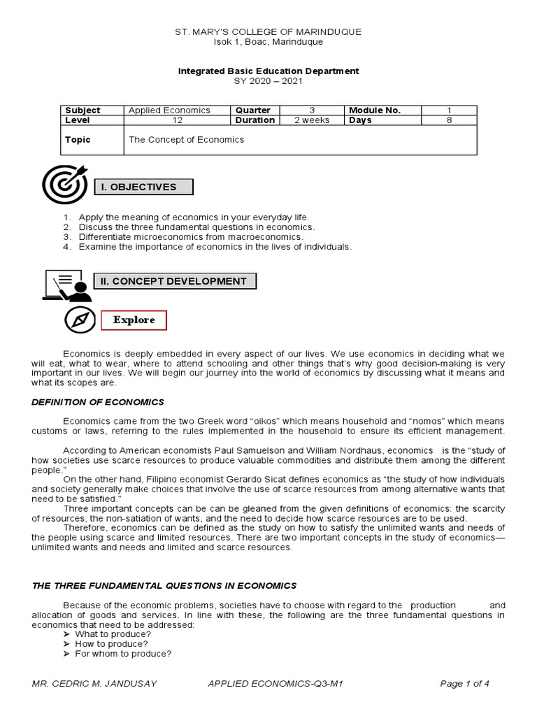 Applied Economics - Module 1 - 3rd Quarter | PDF | Economics | Science