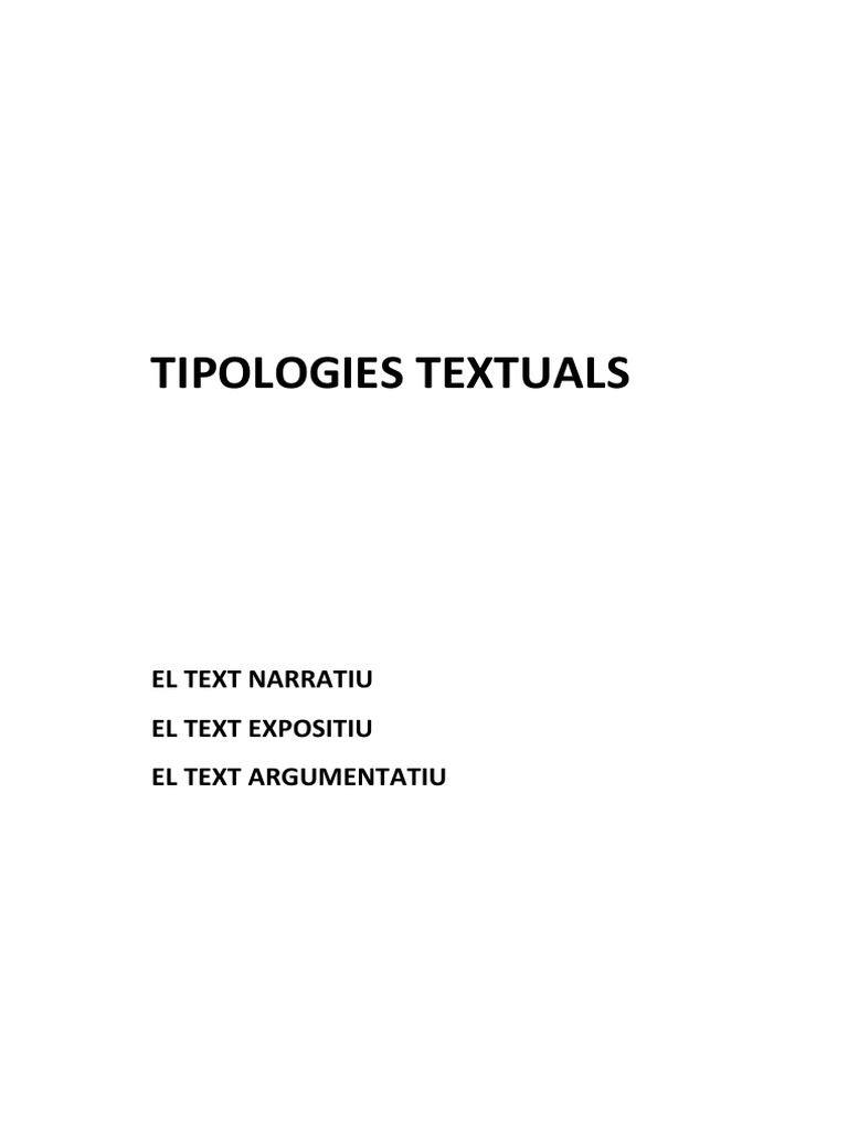 Tipologies Textuals Llarg | PDF