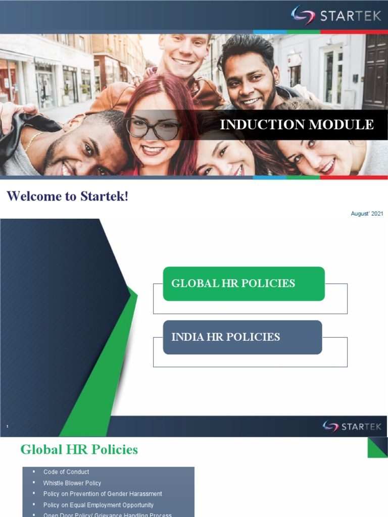 Startek HR Policies - Induction Module - Aug'21 | PDF | Cost Of Living | Insider Trading
