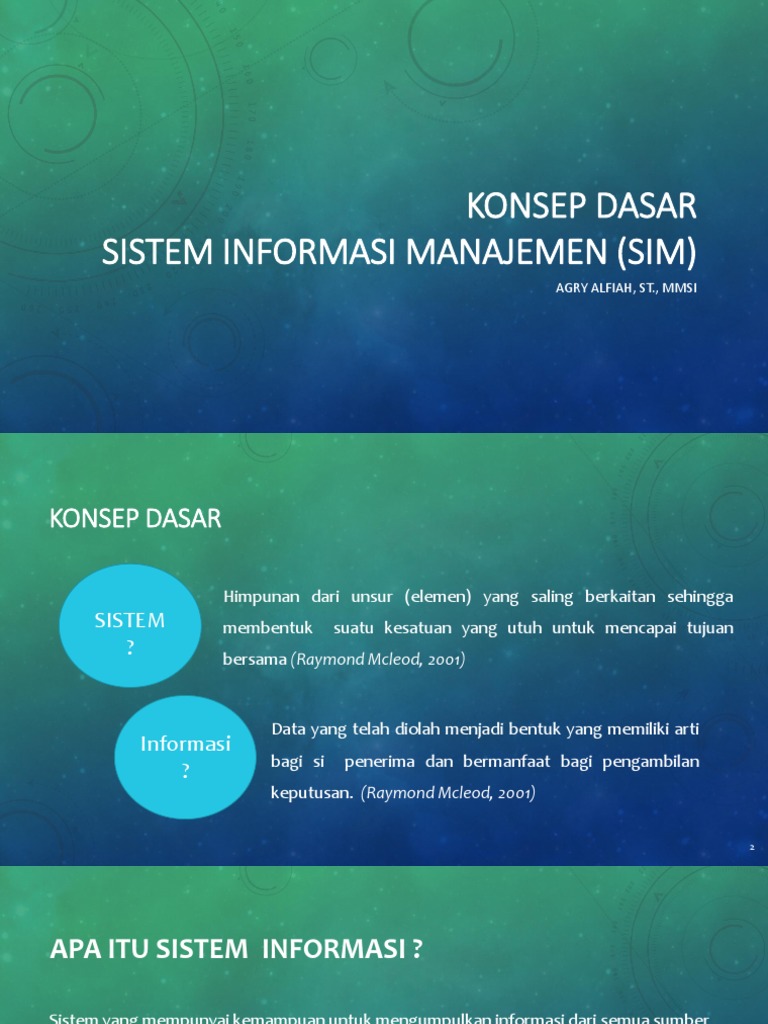 (1,2) - Konsep Dasar Sistem Informasi Manajemen (SIM) | PDF