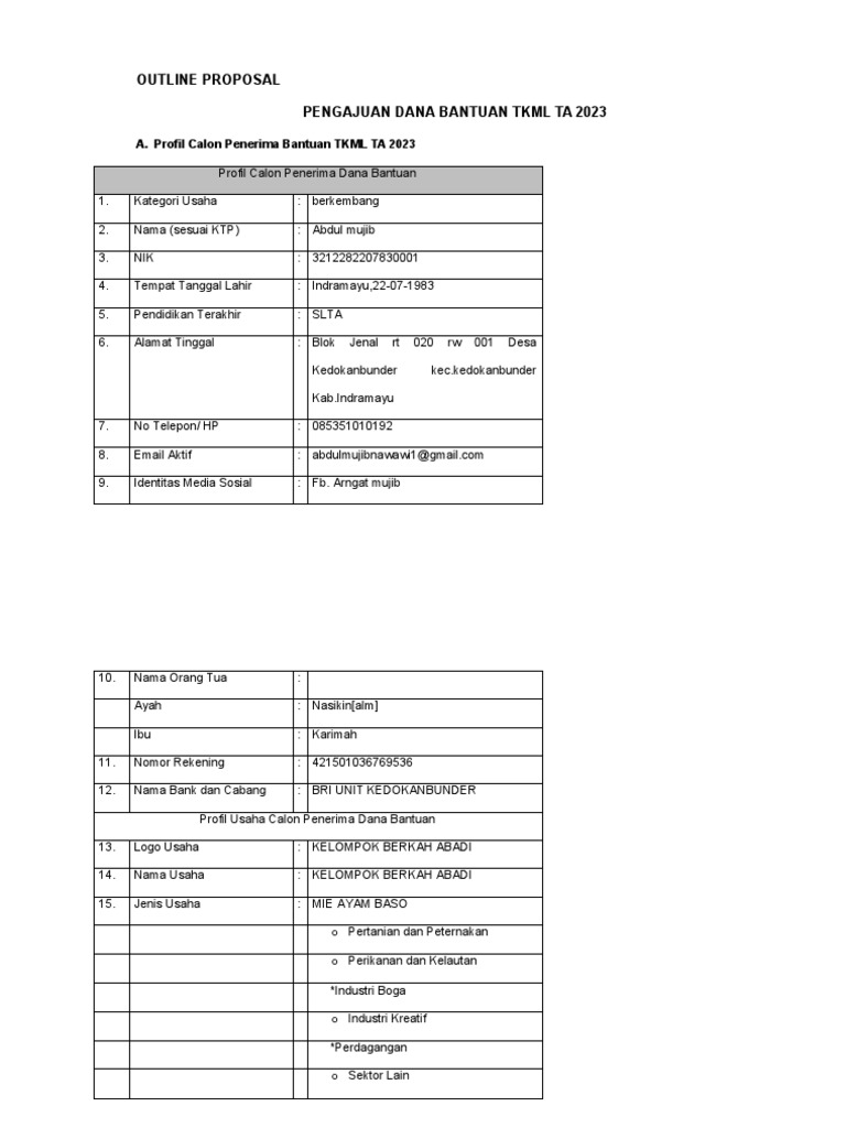 Proposal TKM Lanjutan 2023 (1) - 1 | PDF