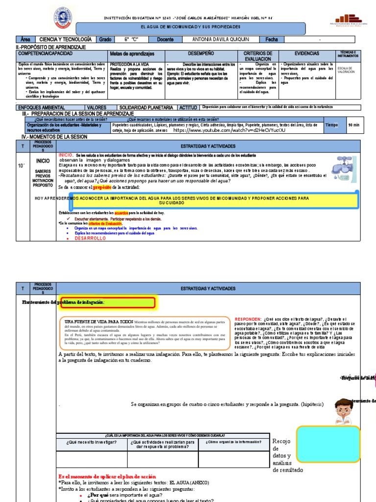 El Agua de Mi Comunidad y Sus Propiedades. Nuevo | PDF | Agua ...
