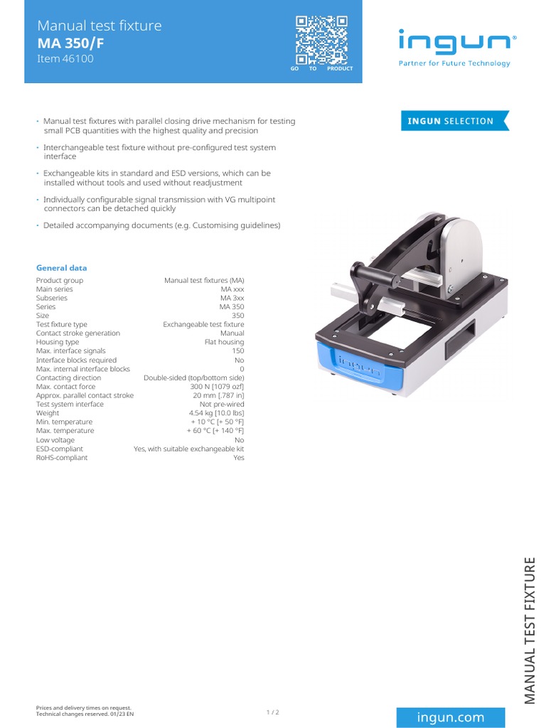 INGUN MA 350 F 46100 EN Datasheet PDF | PDF | Printed Circuit Board ...