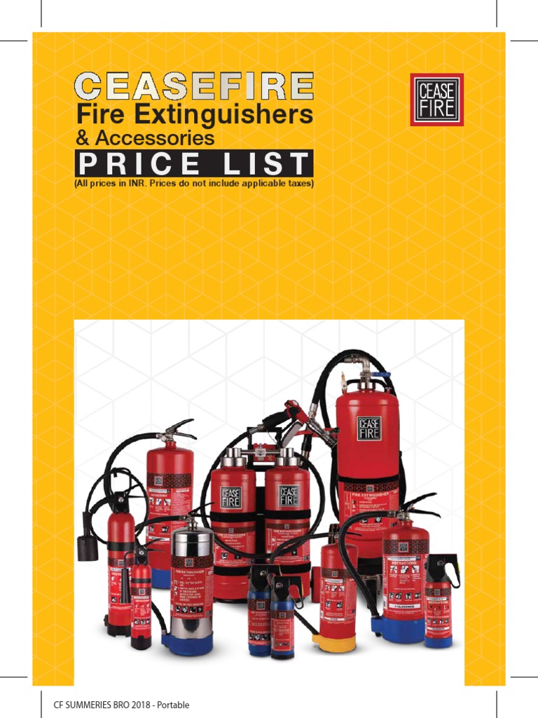 CF India - Extinguishers - Price List - 4.8.21 PDF | Download Free PDF | Fires | Materials