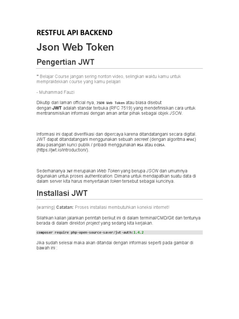 Modul 2 Restful Api Backend Dengan JWT Dan Postman | PDF | Bisnis