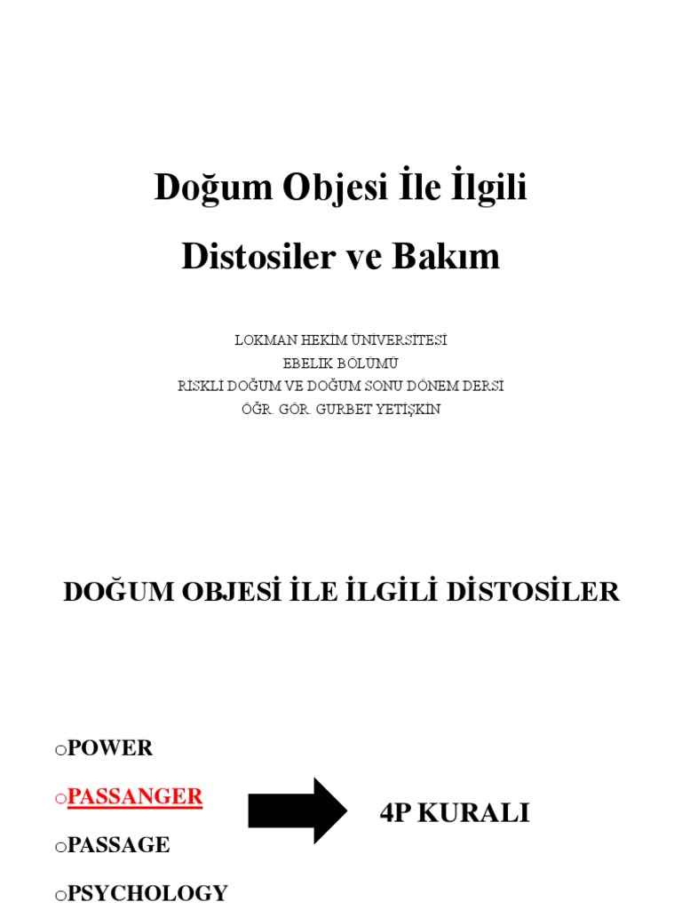 Doğum Obj. Ile Ilgili Distosi PDF | PDF