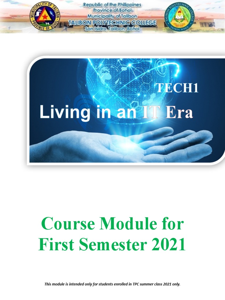 Tech 1 Module 1 | PDF | Information Technology | Information And ...