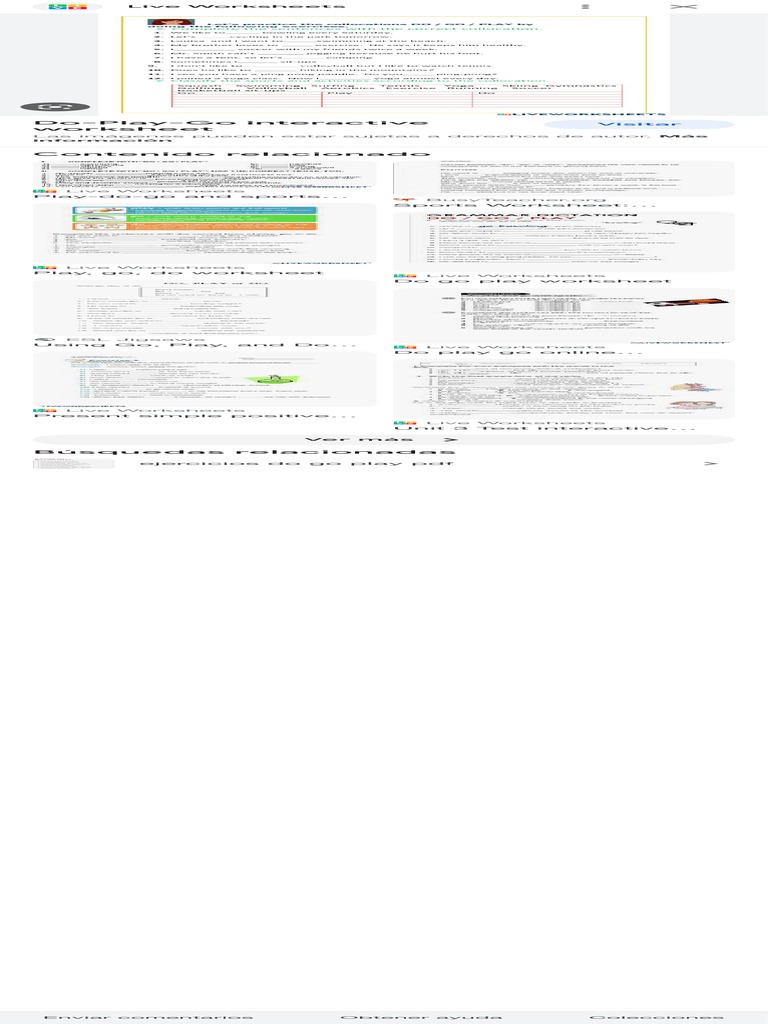 Ejercicios Interactivos: Do, Play, Go | PDF | Artes del Lenguaje y ...