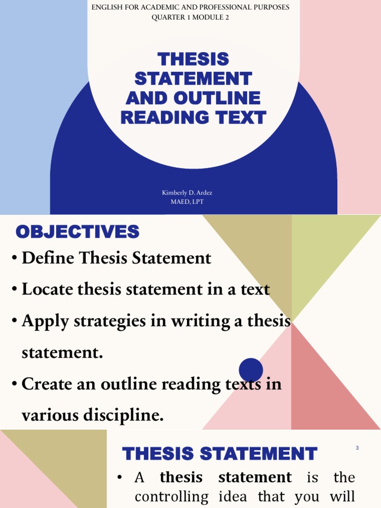 Eapp Lesson 4 5 | PDF | Thesis