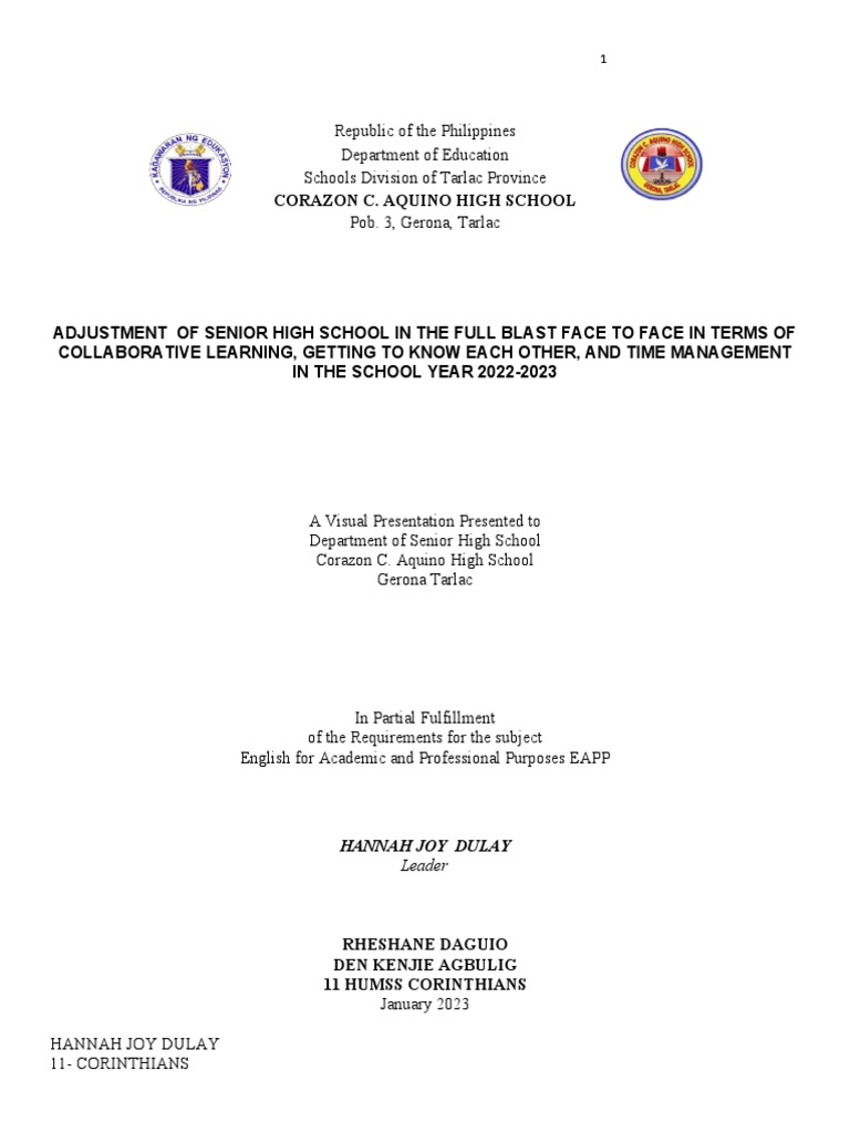 Visual Presentation in Eapp 1 | PDF