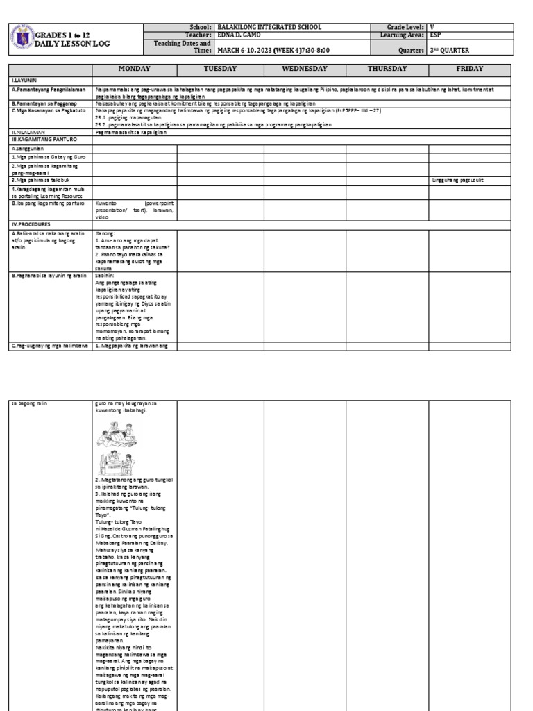 DLL - Esp 5 - Q3 - W4 | PDF