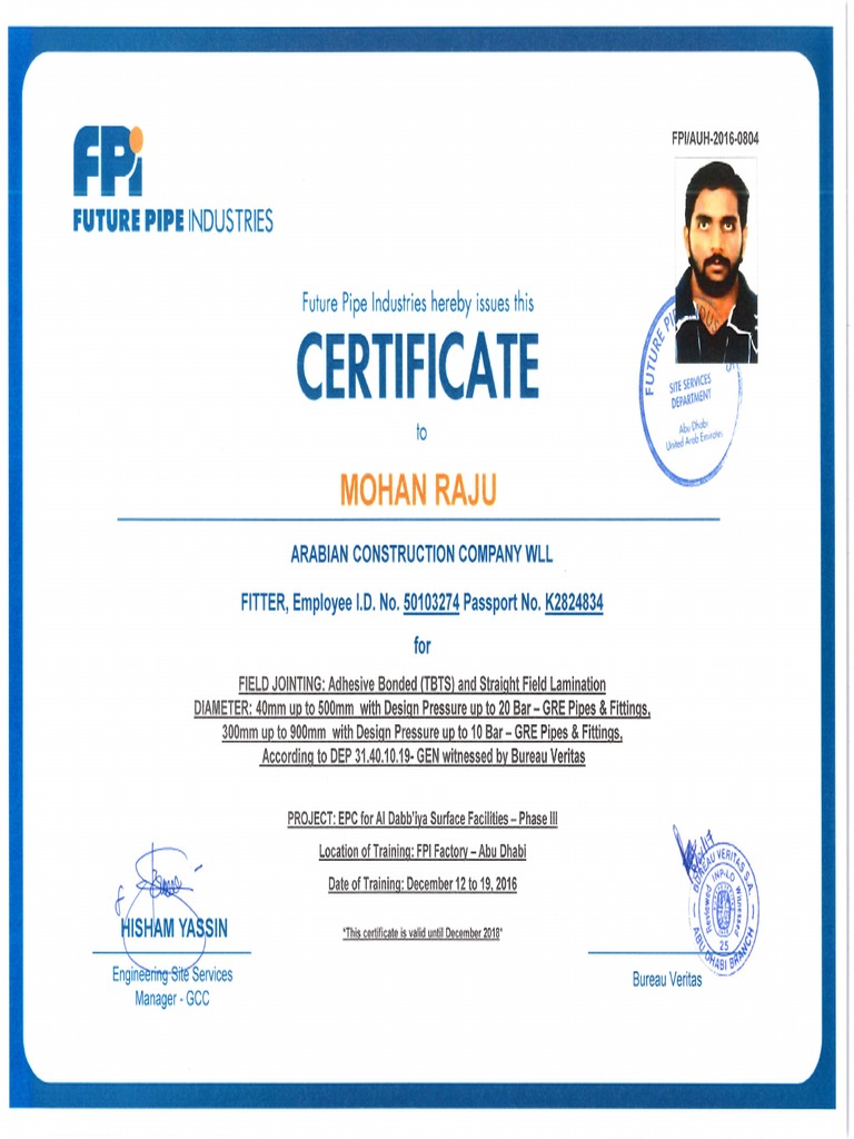 FPI Certificate | PDF