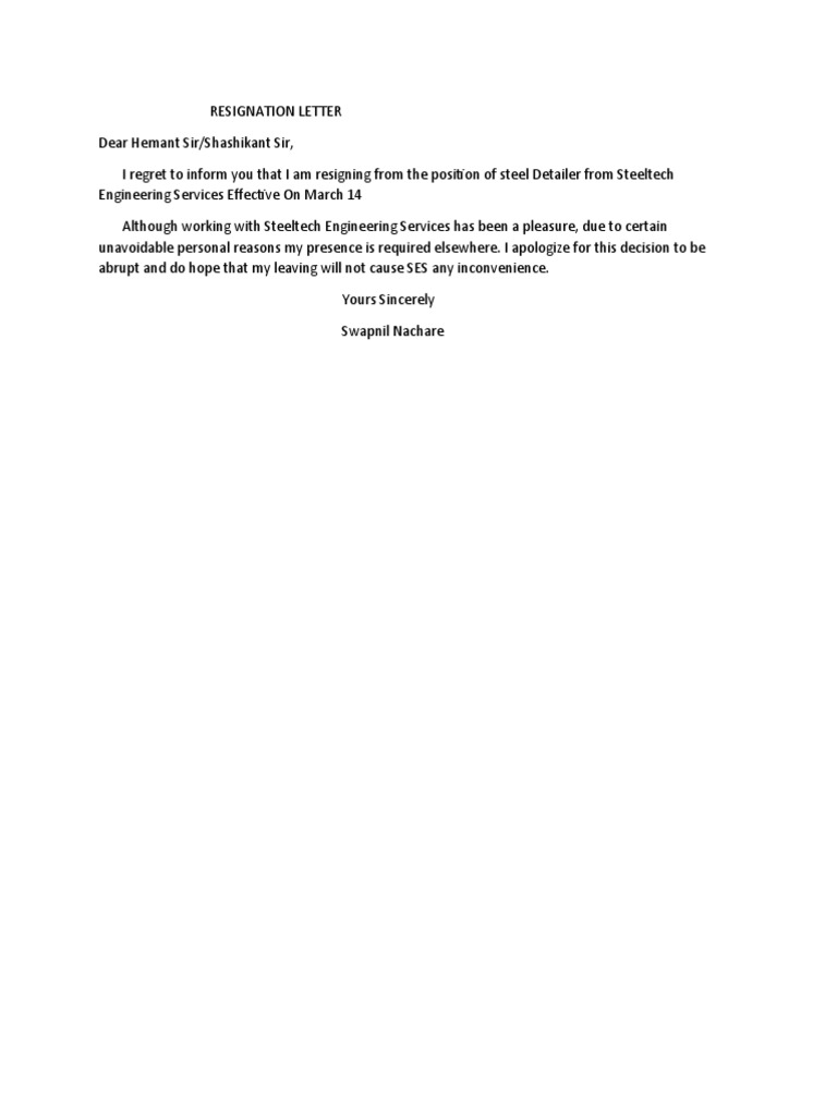 Resignation letter.docx | PDF