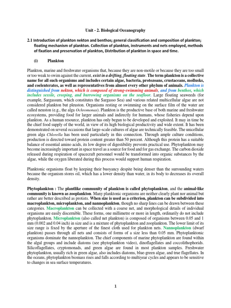 Understanding Plankton and Nekton | PDF | Phytoplankton | Plankton