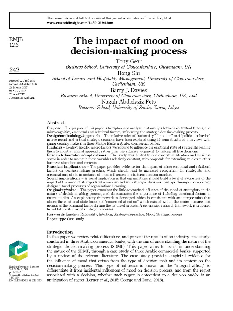 3 DM Me MM2023 | PDF | Decision Making | Emotions