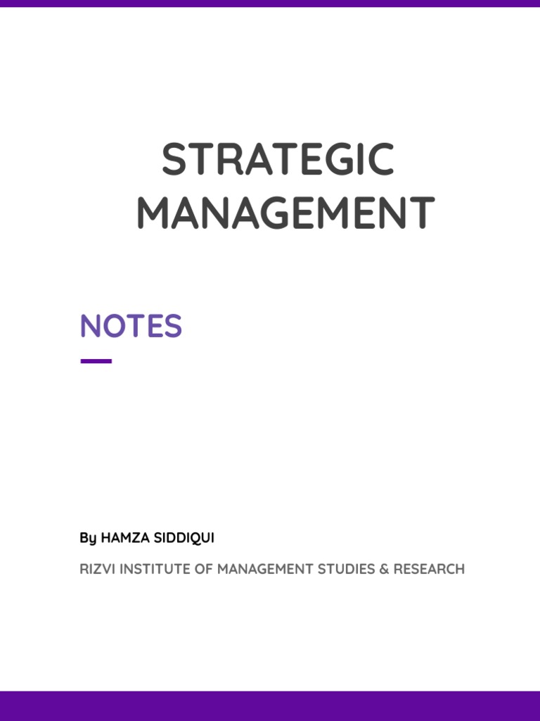 Strategic Management NOTES | PDF | Strategic Management | Globalization