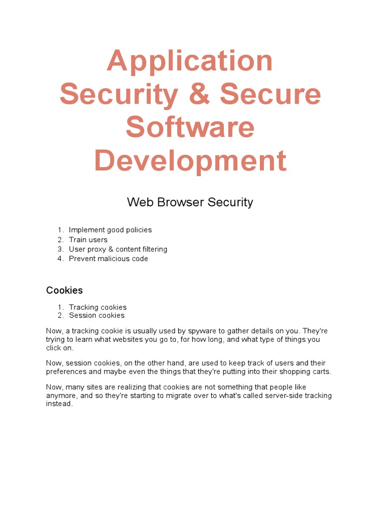 Application Security - Secure Software Development | PDF | Software ...